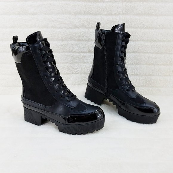 BAMBOO | Shoes | Black Platform Combat Boots | Poshmark
